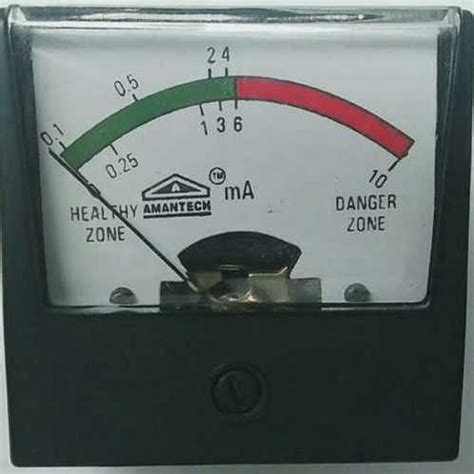 Industrial Analog Dc Meter Plastic X Mm Front Square Shape Black White Display Long