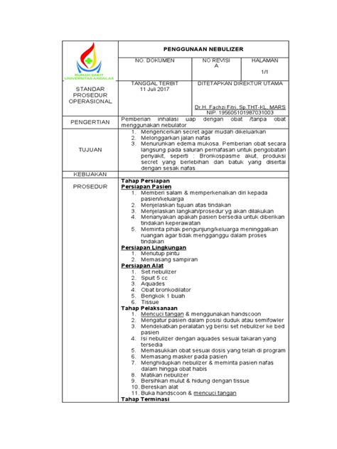 Spo Penggunaan Nebulizer Pdf