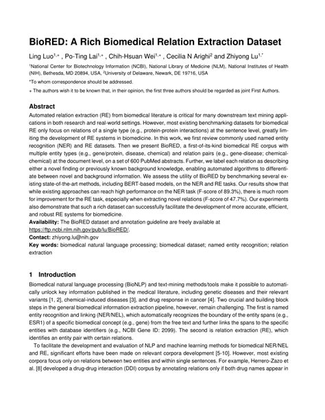 pdf biored a rich biomedical relation extraction dataset