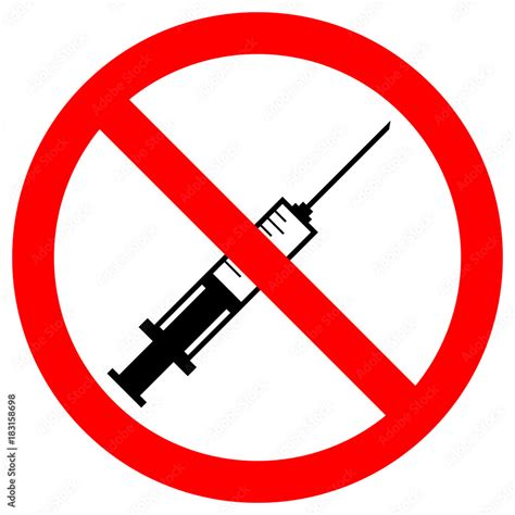Stop Narcotics Sign Medical Syringe Icon In Red Circle Vector Stock