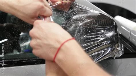 The Process Of Installing Ppf On The Side Mirror Ppf Is A Protective