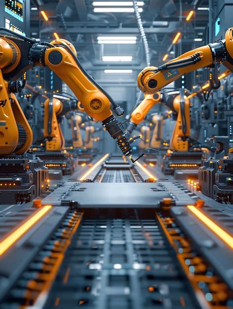 Premium Photo Contemporary Electric Vehicle Production Facility With Automated Assembly Line