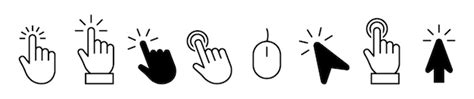 Premium Vector Cursor Iconsclickable Cursor Icons Pointer Mouse Cursor Clicking Hand Pointing