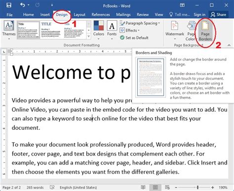 Microsoft Word Tutorial Applying Page Border