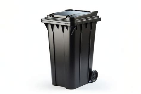 Premium Photo Black Garbage Bin Isolated On White Background