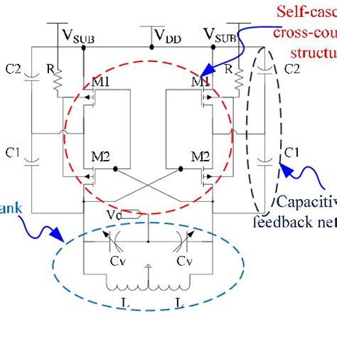 Schematic Of Self Cascode Differential Oscillator Download Scientific Diagram