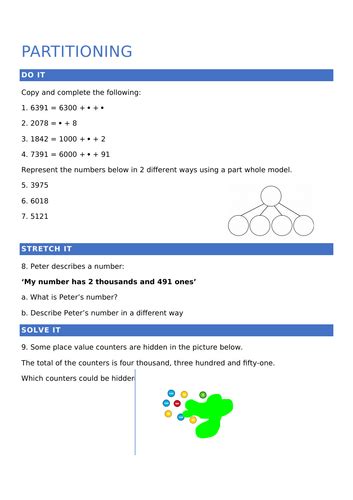 Year 4 Partitioning Teaching Resources