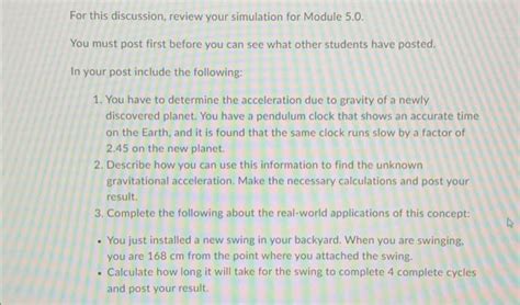 Solved For This Discussion Review Your Simulation For