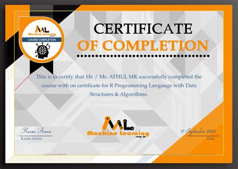 athul m k on linkedin machinelearning r datastructures certification