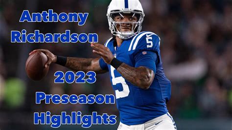 Full Anthony Richardson 2023 Nfl Preseason Highlights Youtube