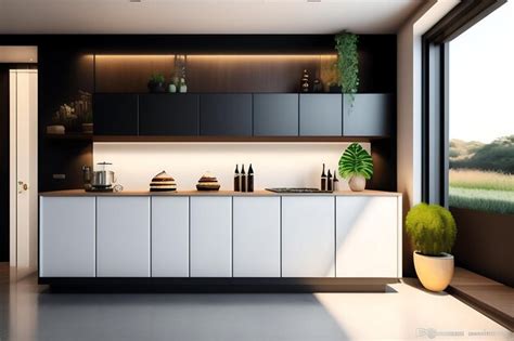 Premium Ai Image Modern Luxury Design Cafe Corrugated Counter With