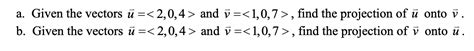 Solved A Given The Vectors U And V Find Chegg