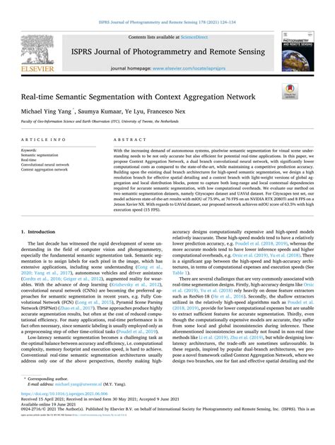 pdf real time semantic segmentation with context aggregation network