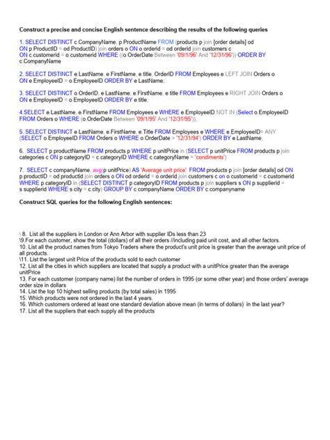 sql exercise pdf