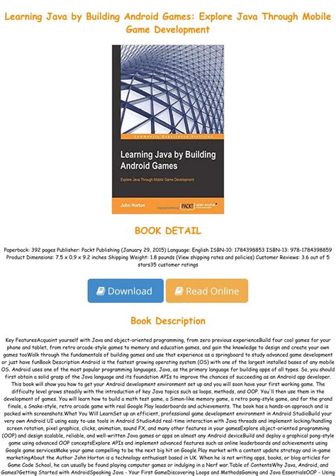 Downloadread Learning Java By Building Android Games Explore Java