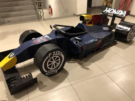 16 Year Old Makes Formula 1 Car Model From Cardboard Team Bhp