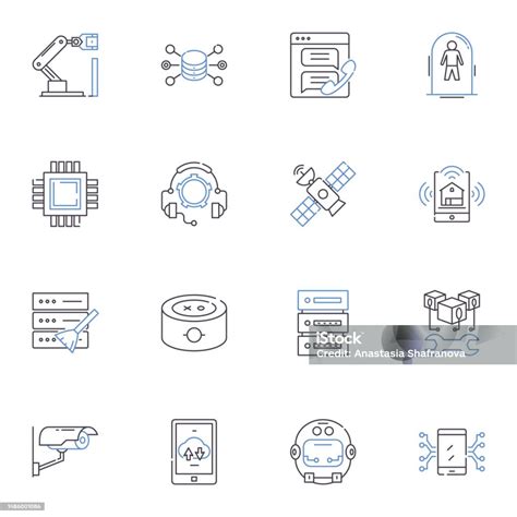 부품 라인 아이콘 모음입니다 엔진 차축 라디에이터 브레이크 펜더 점화 플러그 실린더 벡터 및 선형 그림 개스킷 벨트 필터 개요