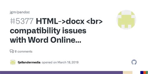html docx compatibility issues with word online again · issue 5377
