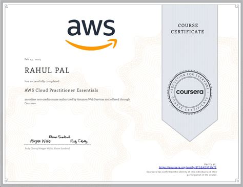 rahul pal on linkedin aws certification coursera