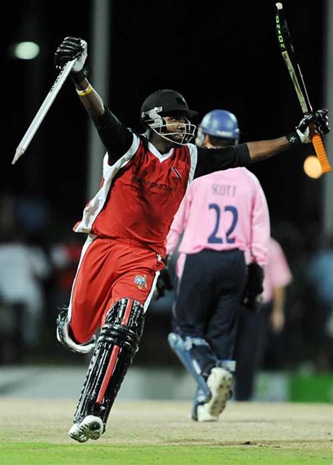 Darren Bravo Celebrates After His Winning Six