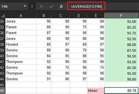 How To Calculate Mean On Excel Easy Steps
