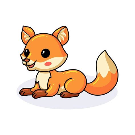 Cute Little Fox Cartoon Lying Down 10808002 Vector Art At Vecteezy