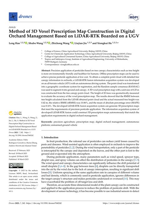 Pdf Method Of 3d Voxel Prescription Map Construction In Digital Orchard Management Based On Pdf Method Of 3d Voxel Prescription Map Construction In Digital Orchard Management Based On