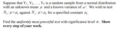 Solved Suppose That Y1 Y2 Yn Is A Random Sample From A Chegg Com