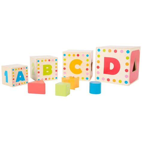 Small Foot Abc Wooden Stacking Cubes 1st Birthday Ts Incy Wincy Toys