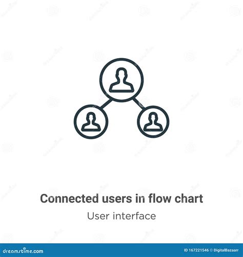 Connected Users In Flow Chart Outline Vector Icon Thin Line Black Connected Users In Flow Chart