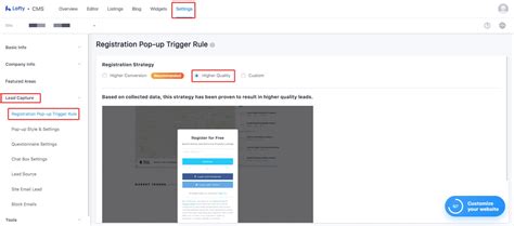 Registration Pop Up Trigger Rule Lofty Help Center