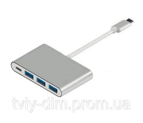 Перехідник Atcom Type C 3 1 Male To 3 Usb 3 0 Female Typec Female кабель 10 см ціна