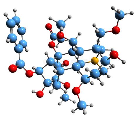 3d Image Of Aconitine Skeletal Formula Stock Illustration