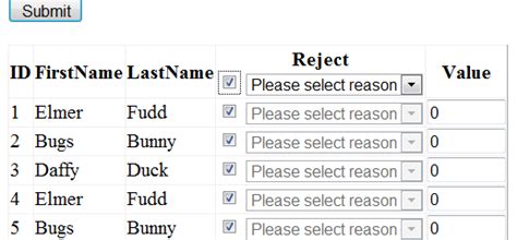 Javascript Checkbox In Headertemplate Validates Itemtemplate Checkbox