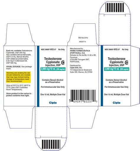 Testosterone Cypionate Cipla Usa Inc Fda Package Insert