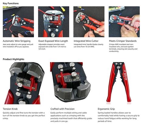 Neiko 3 In 1 Automatic Wire Stripper Cutter And Crimping Tool Self