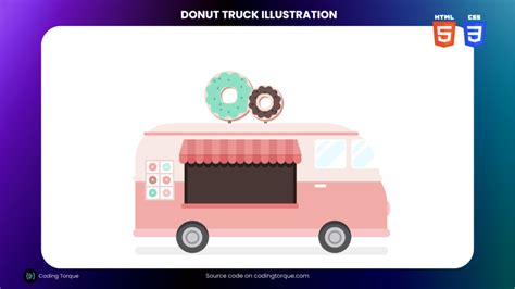 Donut Truck Illustration Using Html And Css Coding Torque