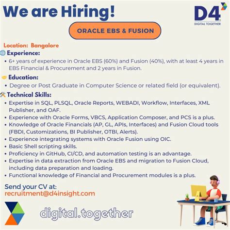 D4 Insight On Linkedin Oracleebs Oraclefusion Hiring Techcareers