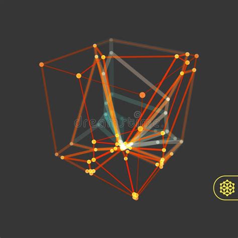 Cube Molecular Lattice Connection Structure Stock Vector