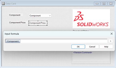 Input Formula Examples In Solidworks Pdm