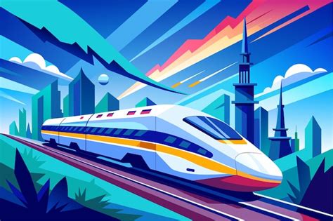 고속 총알 열차 프리미엄 Ai 생성 벡터