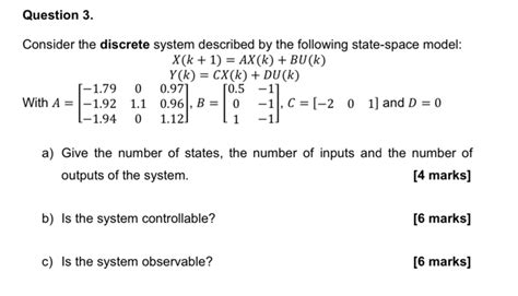 Solved Consider The Discrete System Described By The Chegg