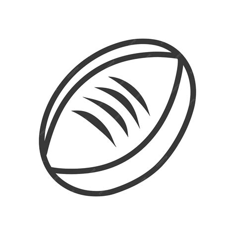 Black And White Outline Drawing Of A Rugby Ball Premium Ai Generated