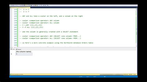 ANY and ALL in SQL Server - YouTube