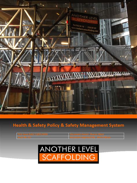 another level scaffolding limited hs policy document issue 03 01 21
