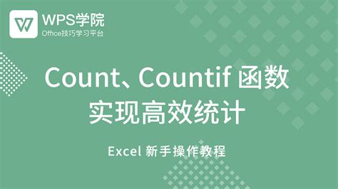 实用统计函数 实现高效统计 Wps学堂