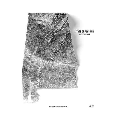 Alabama Elevation Map Muir Way