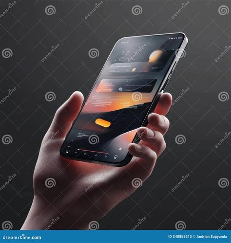 Mobile App Ui Design With Gradient Background And Curved Elements Stock Illustration
