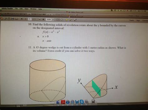 Solved Find The Following Solids Of Revolution Rotate About Chegg Com