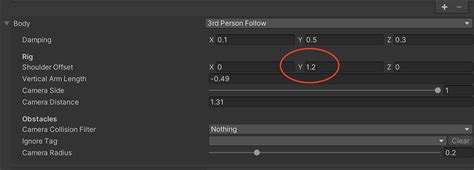 How Do I Adjust Y In Cinemachine Body Rig Shoulder Offset Using 3rd Person Follow By Script